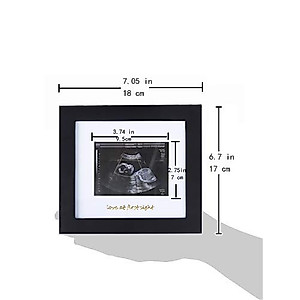 IHEIPYE Baby Sonogram Photo Frame - 1st Ultrasound Picture Frame - Idea Gift for Expecting Parents,Baby Shower, Gender Reveal Party,Baby Nursery Decor (Silver Text, Black)