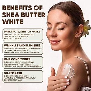 HERBOGANIC Pure Raw African Shea Butter, Organic White Ivory Premium 100% Natural Unrefined Ghana Skin Beauty Care Face Body Hair Scalp Non GMO (5 Lb) (Shea Butter 5 LB)