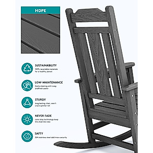 SERWALL Outdoor Rocking Chair Gray