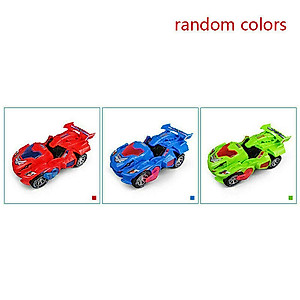 HENGBANG Transforming Toys, Dinosaur Cars Combined Into One,Automatic Transformation, Transformation of Dinosaur LED Cars, Lamps (Red)