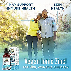 Liquid Ionic Zinc & Elderberry Tablets Immunity Bundle by MaryRuth's | Organic Glycerin + Zinc Sulfate, 4oz | Elderberry + Vitamin C Chewable Tablets, 90ct | Formulated for Kids & Adults