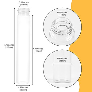 Cadbibe 30ml Glass Clear Test Tubes with Screw Caps and Plastic Stoppers, Liquid Sample Vial, Leak-Proof Flat Test Tubes, 24PCS