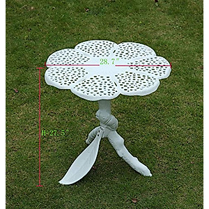 Caesar Furniture Cast Aluminum Outdoor Patio Butterfly Chair and Table (3 pcs, White)