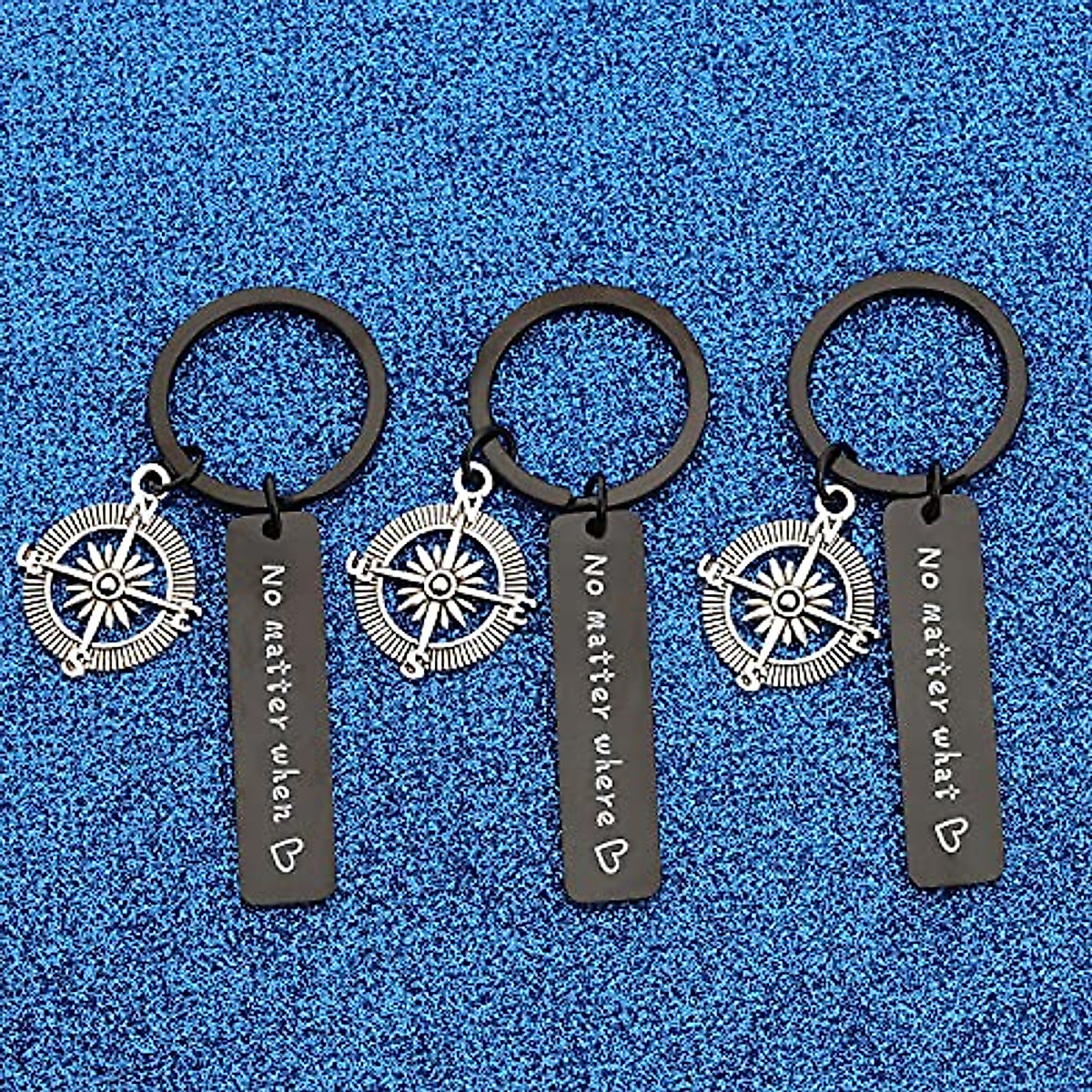WUSUANED No Matter What Where When Compass Best Friend Keychain Set Long Distance Friendship Gift For Sister Best Friends