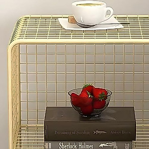 KWOKING Closed Bookcase Shelf Industrial Metal Shelves for Study Room Bay Window Shelf Floor-to-ceiling Bookcase Wrought Iron Bedside Small Cabinet Study Multi-layer Bookshelf Black 14"L x 12"W x 26"H