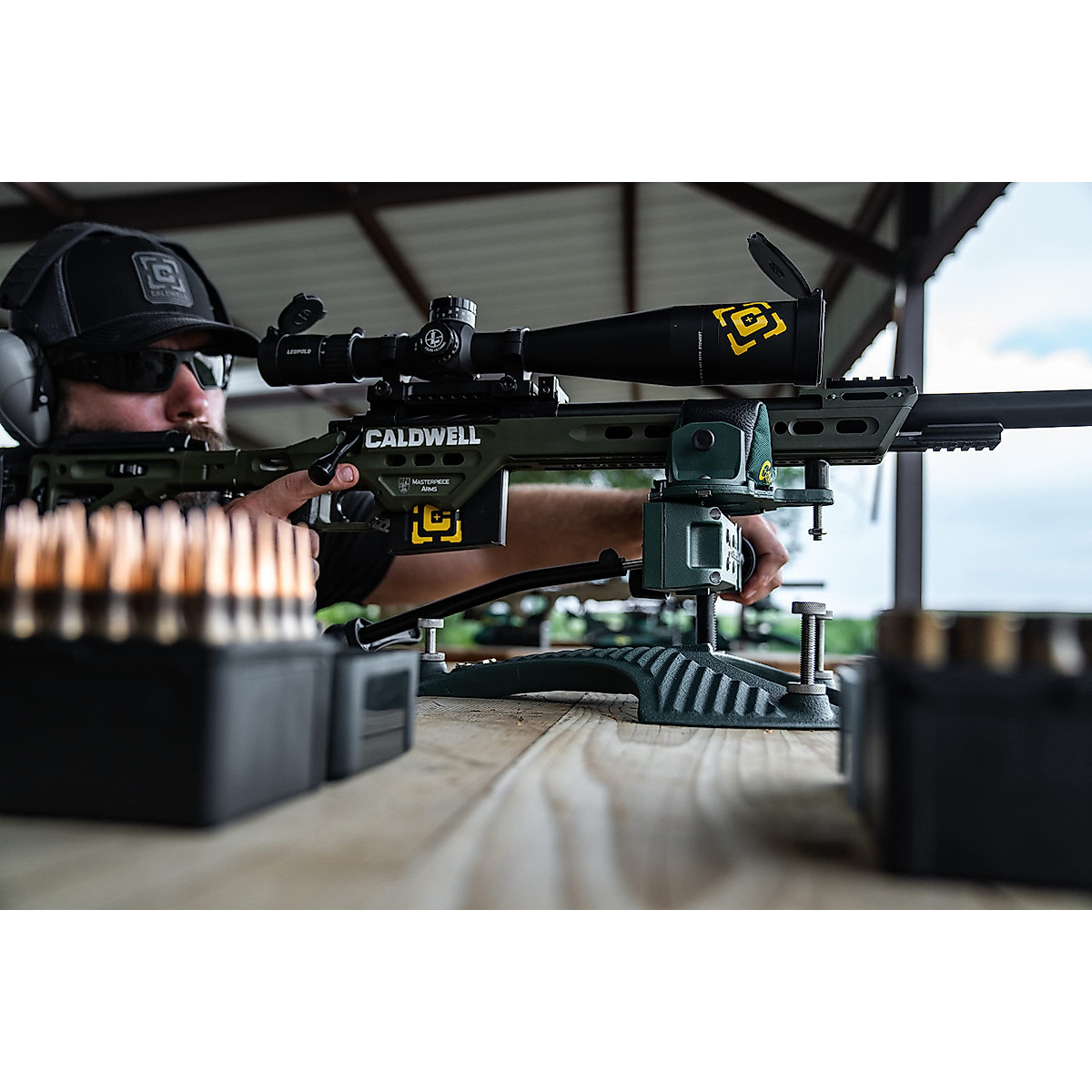 Caldwell Fire Control Full Length Rest Adjustable Ambidextrous Rifle Shooting Rest for Range, Outdoors, Sight In, Shooting Stability