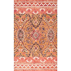 nuLOOM Machine Woven Dara Suzani Jute Area Rug, 8x10, Orange