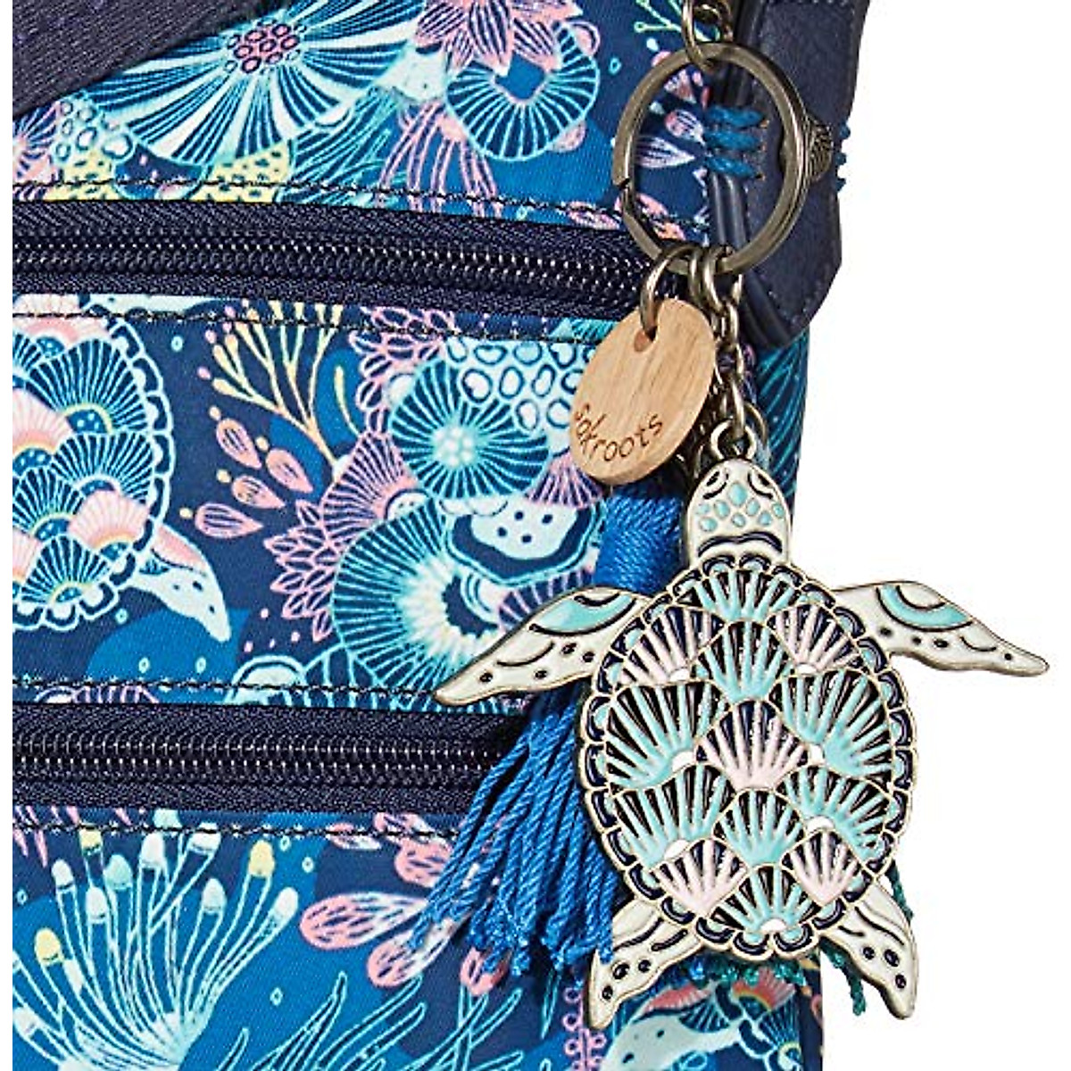 Sakroots Women's Bag in Eco-Twill, Multifunctional Purse with Adjustable Strap & Zipper Pockets, Sustainable & Durable Design, Royal Blue Seascape