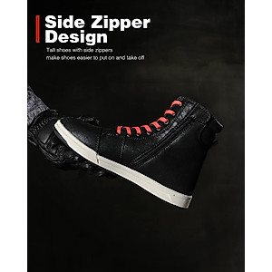 BORLENI Motorcycle Riding Shoes Road Street Motocross Protective Boots for Men, Casual Breathable Powersports Shoes