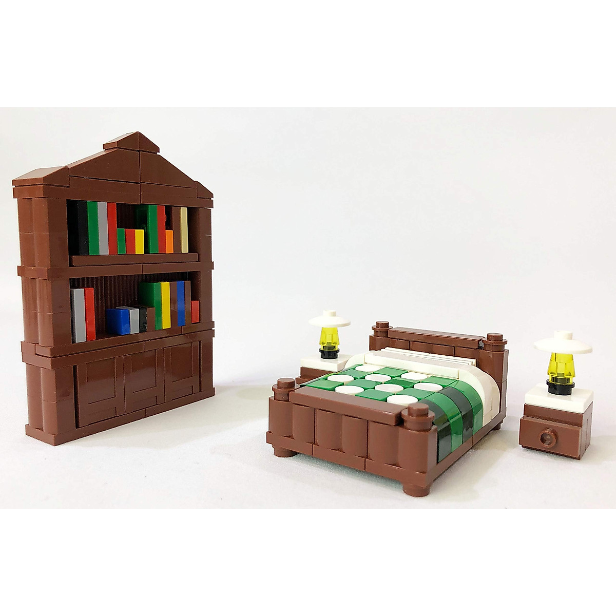 Brick Loot Toy Building Blocks Furniture Minifigure City Set Kit, For Adults & Kids Age 6+, 100% Compatible with Lego & Major Brands, Includes Bookcase, TV, Bed, Couch, Chair, Coffee Table, 236 Pieces