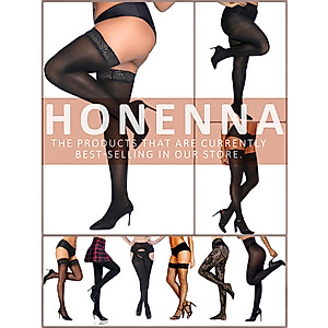 HONENNA 2 Pairs Plus Size Sheer Tights for Women, 17 Colors Ultra Thin Pantyhose Reinforced Toes High Waist Stockings, Black + White 2 Pairs 1XL-2XL