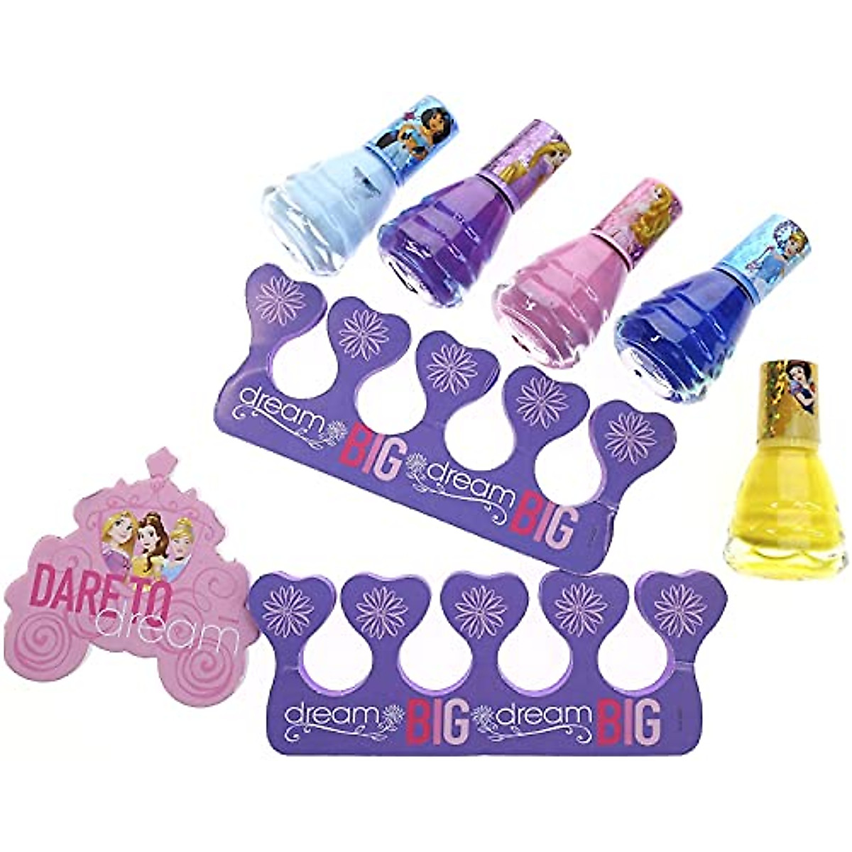 Townley Girl Disney Princess Non-Toxic Peel-Off Water-Based Safe Quick Dry Nail Polish| Gift Kit Set for Kids Girls| Glittery and Opaque Colors| Ages 3+ (18 Pcs)