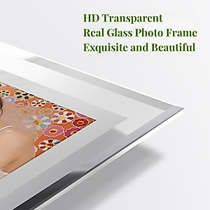 ZYUE 6x8 inch Picture Frame Made of Crystal Glass Display Pictures for Table Top Display and Wall Mounting Photo Frame Simple and Stylish Black