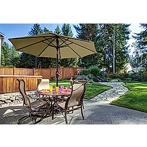 ABCCANOPY Durable Patio Umbrellas 9' Khaki