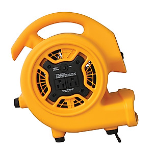 XPOWER P-130A Mini Mighty 1/5 HP 800 CFM Centrifugal Air Mover, Carpet Dryer, Floor Fan, Blower, Stackable, Daisy Chain, for Water Damage Restoration, Janitorial, Plumbing, Home Use,Yellow