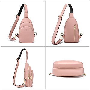 Haytijoe Antitheft Crossbody Bag for Women Travel Sling Bag Shouler Bag Fanny Packs Sling Purse(Pink)