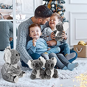 Meooeck 5 Pcs Koala Bear Stuffed Plush Animal Mum and Baby Koala Plush Toy Koala Doll Toy Gift for Birthday Baby Shower Valentine's Day Party Decoration, 11.8 Inches and 5.5 inches