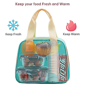 NORTOMY Insulated Lunch Bag for Women Men,Waterproof Cooler Lovely Canvas Lunch Bags for Women,Perfect size Reusable lunch bag for lunch box for Work Picnic