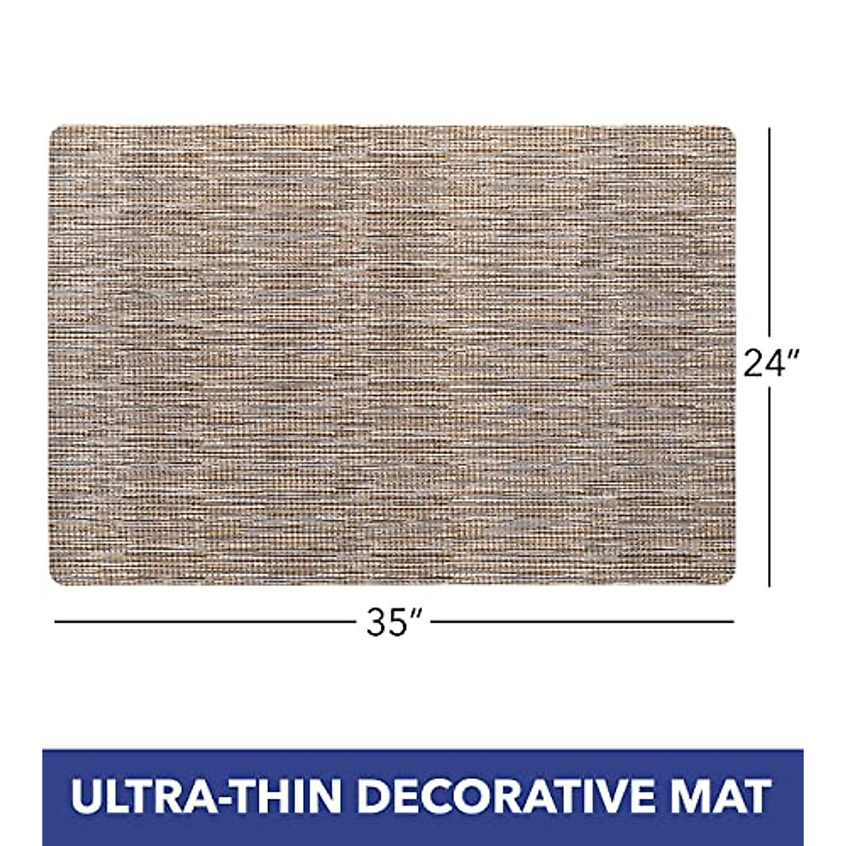 SoHome Ultra Thin Indoor Door Mat Kitchen Mat, Low Profile Stain Resistant Nonslip Design, Machine Washable, 24" x 35", Gray Gold