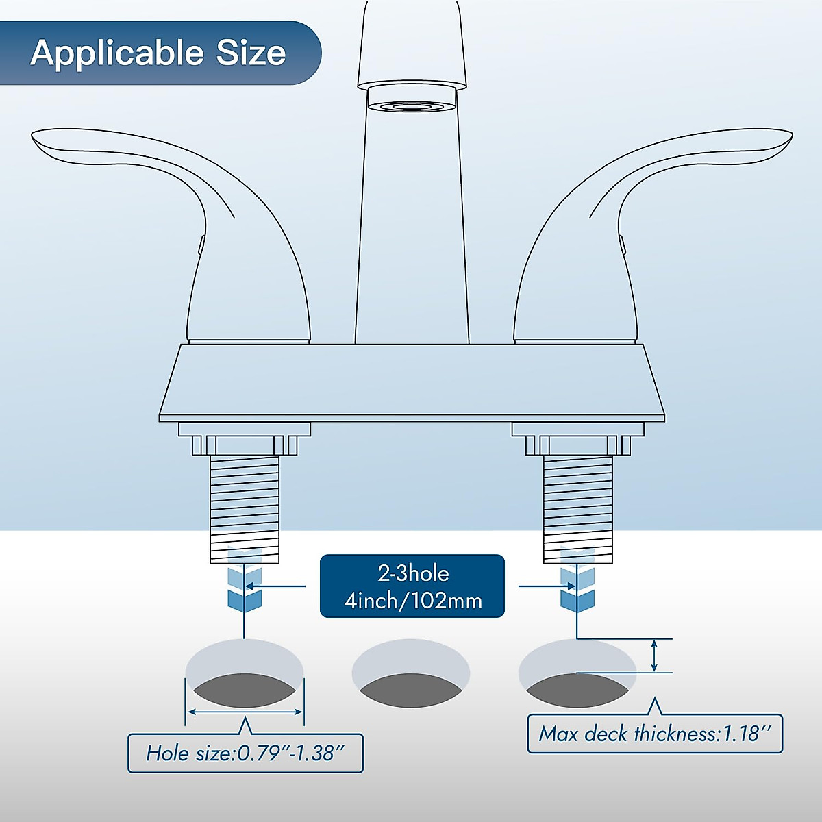 Cinwiny 4 Inch Centerset Bathroom Sink Faucet 2 Handle Vanity Faucet Bathroom Faucet Deck Mount Lavatory Faucet with Pop up Drain Assembly,Brushed Gold