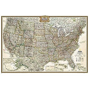 National Geographic United States Wall Map - Executive (Poster Size: 36 x 24 in) (National Geographic Reference Map)