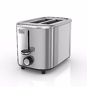 BLACK+DECKER® 2-Slice Toaster with 7 Toast Shade Settings, Extra-Wide Slots for Bagels, Stainless Steel Exterior Finish
