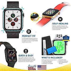 ArmorSuit [6 Pack] MilitaryShield Screen Protector Designed for Apple Watch Series 7 41mm & Series 6/SE/5/4 40mm Max Coverage Anti-Bubble HD Clear Film