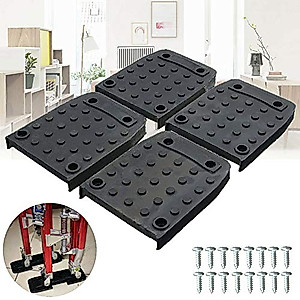 EKDJKK Stilt Sole Anti-Slip Pads for Drywall, 4pcs Stilts Sole Foot Pads Stilt Sole Replacement Kit,Construction Tripod Mat with Screw,Non-Slip Indoor Decoration(Black)