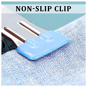 FuninCrea Laundry Hooks Clip, 5 Pcs Stainless Steel Anti-Slip Boot Laundry Hanger Clips Portable Heavy Duty Multi-Functional Single Hanging Clothes Clips for for Scarf, Gloves, Shoes, Socks (Blue)