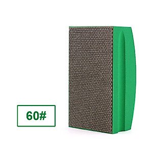 YDROWN Diamond Hand Polishing Pads Foam Back for Glass Granite Marble Concrete Stone Sanding and Polishing (60 Grit)
