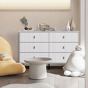 Chrangmay Chest of Drawers with 6 Drawers,Deep Drawers,Clothes Organizer,Large Storage Cabinet for Living Room, Bedroom,Hallway,with Anti-Tipping Device