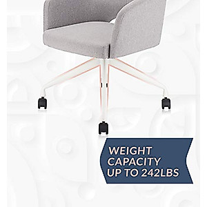 Novigo Upholstered Home Office Kid's Desk Chair Task Chair Leisure Chair for Bedroom Studying Room Vanity Room Grey