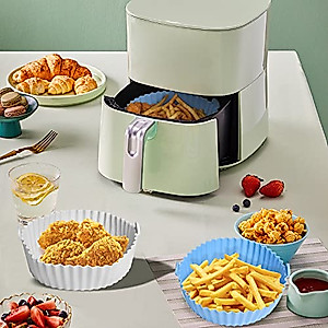 2 Pack Air Fryer Silicone Liner Round 6.5 Inch Reusable Air Fryer Silicone Basket Heat Resistant Easy Cleaning Air fryers Silicone Pot for 1 to 3.5 Qt for Air fryer Oven Accessories