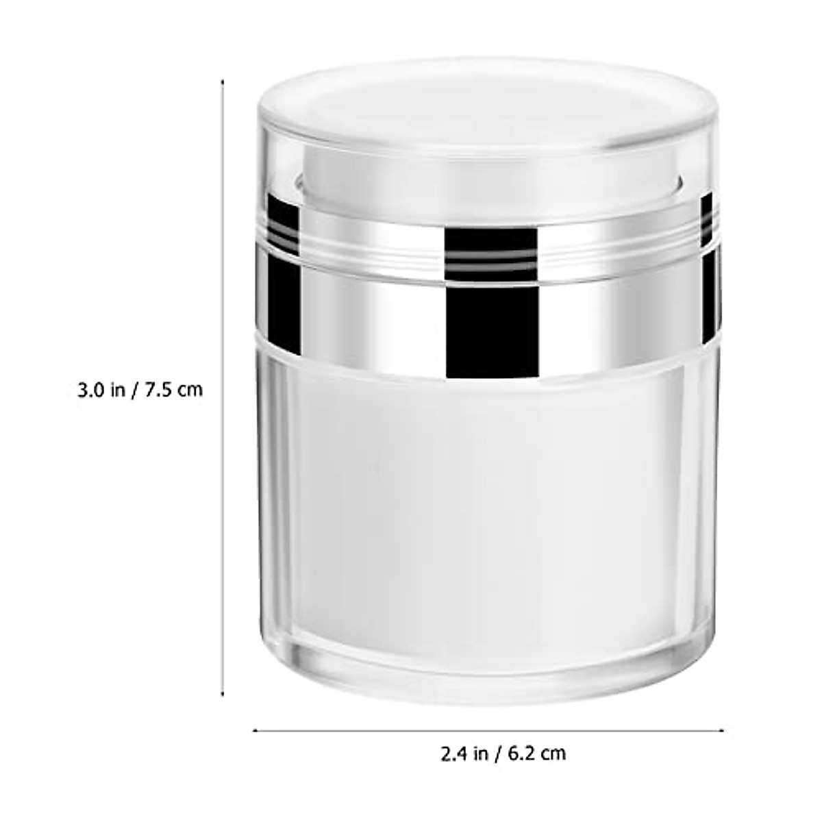 Lurrose Vacuum Container 4 Pcs Airless Pump Jars Empty Acrylic Makeup Cosmetic Jar Containers Refillable Travel Lotion Jar for Moisturizer Skincare Cream Hydrating Face Primer