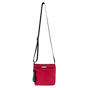 Nautica Diver Nylon Small Women's Crossbody Bag Purse with Adjustable Shoulder Strap, Red