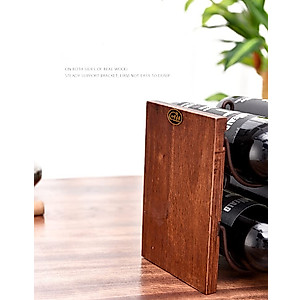 DYT 2 Tier Tabletop Wood Wine Holder Wood Wine Rack Counter Wine Holder for 6 Bottles,Freestanding Wine Storage for Kitchen Home Bar Storage and Kitchen Decor,Brown