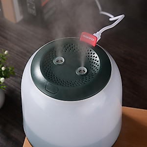 Humidifiers for Bedroom with Nightlight, Ultrasonic Cool Mist Humidifier Top Fill, Quiet Baby Air Humidifier with Night Light 5 Colors, Single/Double hole spray, Auto Shut-Off, 1.5L(White)