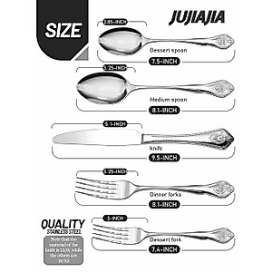 Regent Bead Flatware Set, 20-Piece Stainless-Steel Luxury Silverware Set Service for 4, Pearled Edge Tableware Cutlery Include Knife Fork Spoon, Dishwasher Safe