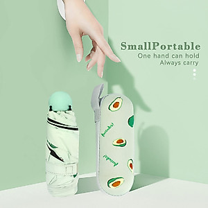 Unaone Mini Umbrella, Lightweight Portable Travel Umbrella with Case, Small Compact Sun and Rain Umbrellas UV Protection for Women and Men