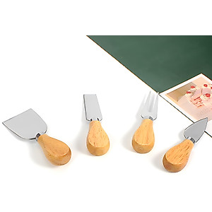 4pcs Cheese Knives Set - Butter Knife,Cheese Knife,Cheese Slicer,Cheese Fork, Stainless Steel Cheese Knife Set for Charcuterie Board and Accessories
