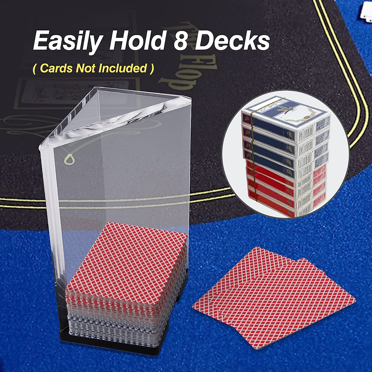 GSE Games & Sports Expert 8 Decks Acrylic Discard Trays, Casino Grade Discard Holder Trays for Blackjack, Bridge, Playing Cards