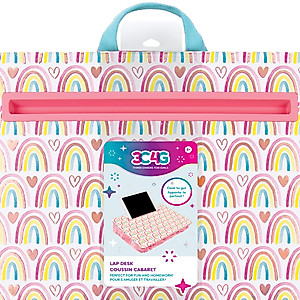 3C4G Rainbow Adventure Fun Lap Desk - Portable Lap Pillow Desk for Kids with Media Slot - 12” x 16.9” Lap Desk for Laptop, Tablets, & Notebooks by Make It Real