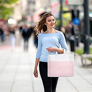 Frosted Plastic Gift Bags 50 PACK 12"x10"x4" Clear Frosted Plastic Bags For Small Business With Soft Loop Handles For Gifts Retail Bags And More