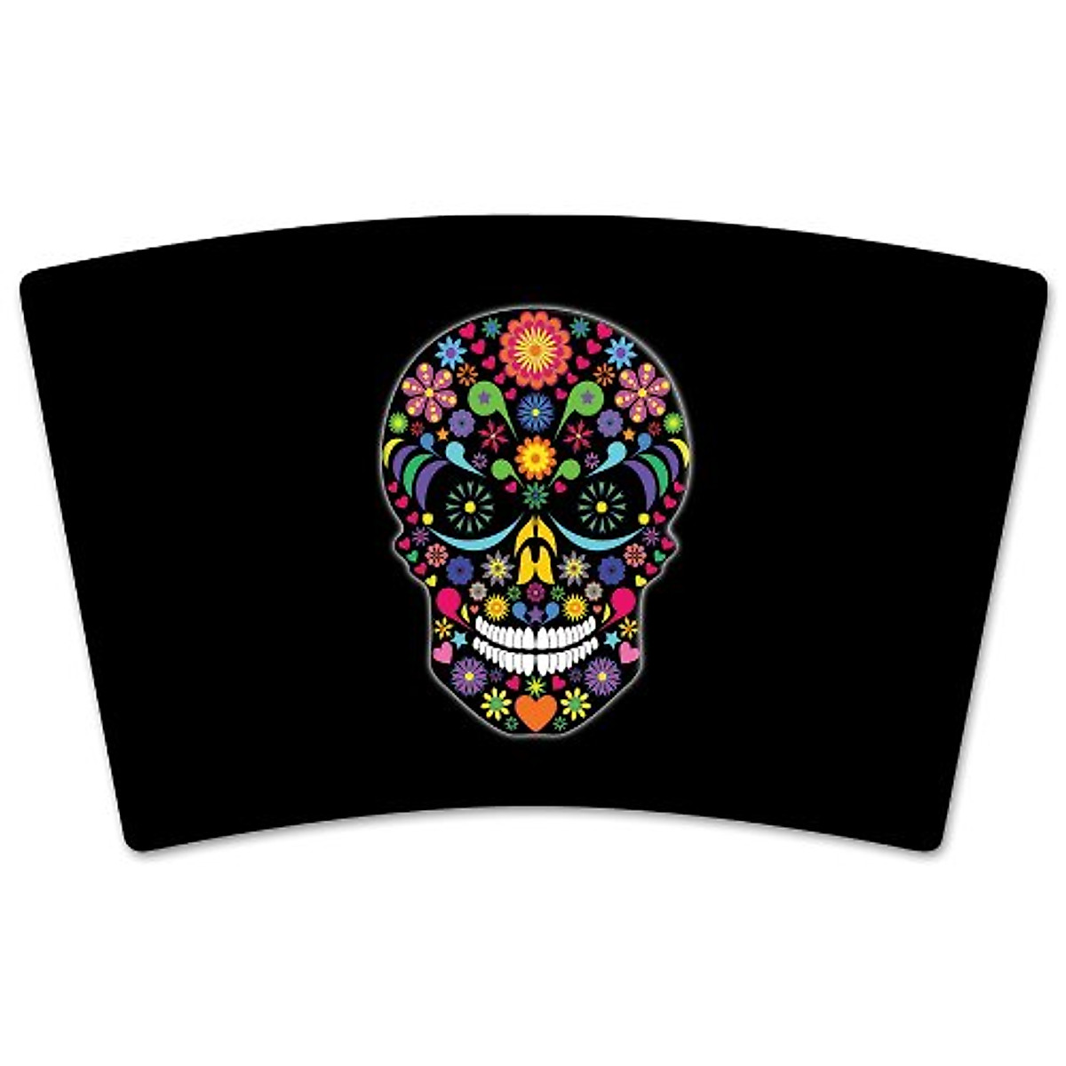 Mugzie Multi Color Sugar Skull Travel Mug with Insulated Wetsuit Cover, 16 oz, Black