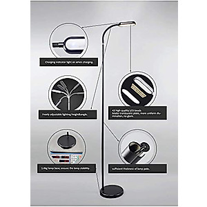 LIGHTACCENTS Lumos Cordless LED Floor Lamp Rechargeable Battery Operated Portable Dimmable Reading Light - Adjustable LED Light - Floor Lamp for Bedrooms- LED Light