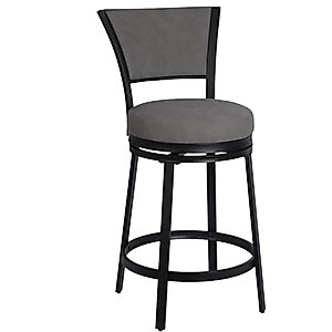 FLYZC Swivel Bar Stools with Back, Grey