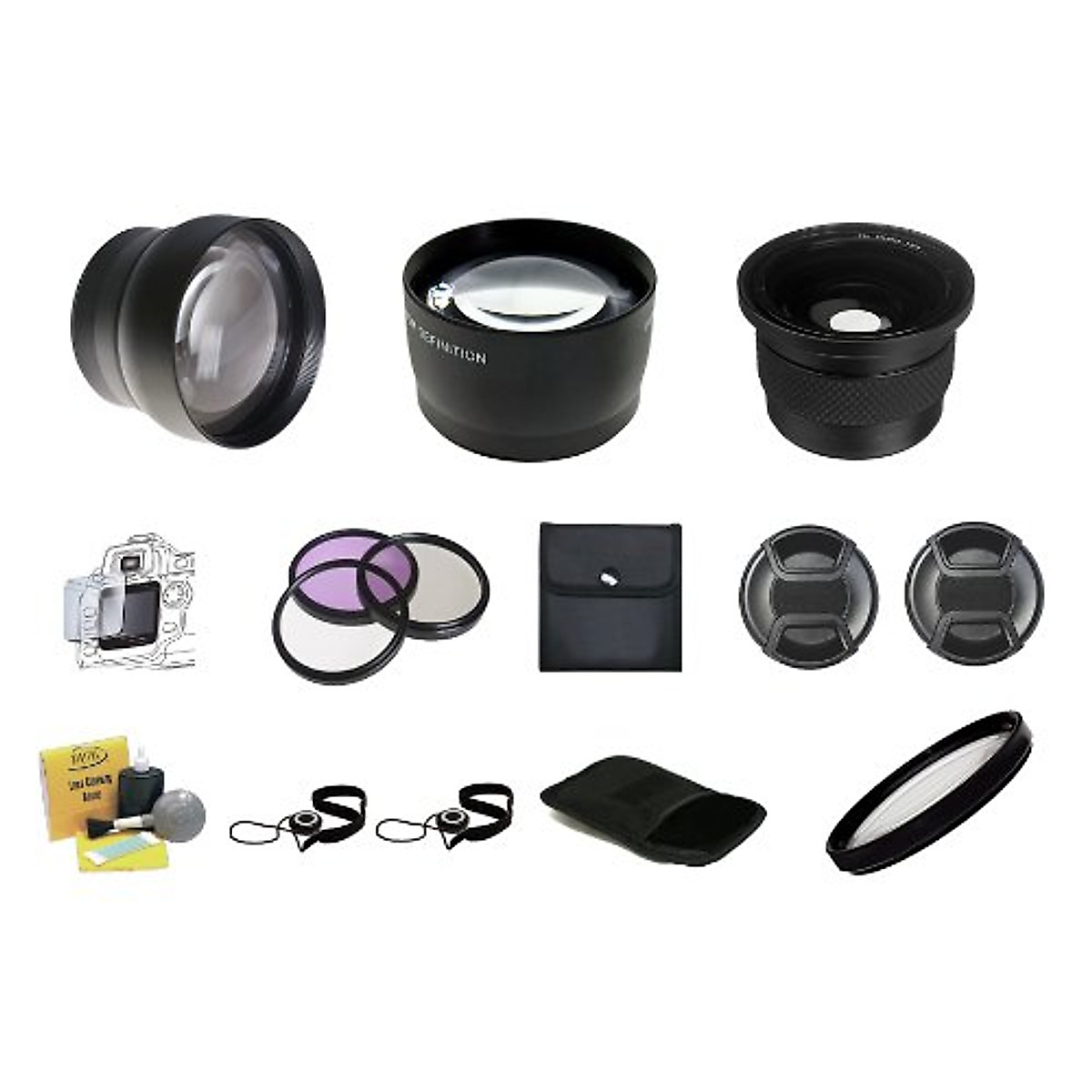 Professional High Definition Lens Accessory Package for SONY ALPH NEX CAMERAS - 40.5mm & 49mm - (NEX-3 Series NEX-5 Series NEX-6 Series NEX-7 Series) Includes: 2.2x Telephoto Lens + 0.43x Wide Angle + 0.42x Fish-eye Lens + (+10) Close-Up lens + 3 Essentia