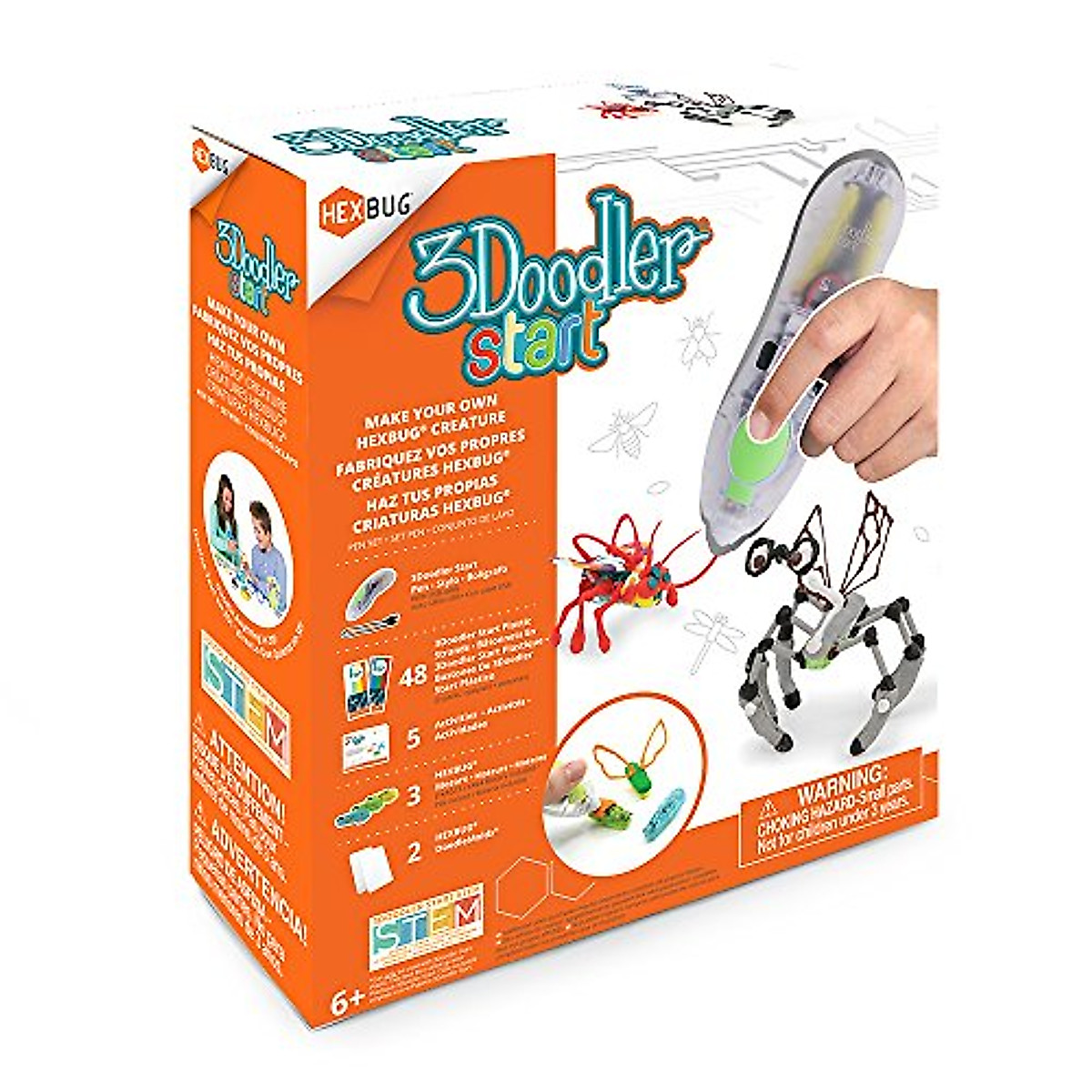 3Doodler Start Make Your Own HEXBUG Creature 3D Pen Set, Amazon Exclusive, with 2 Additional Insectoid DoodleMold
