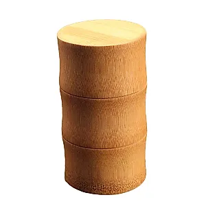 Haokaini Food Storage Jar Airtight Bottles Natural Bamboo Tea Jar Portable Columnar Coffee Canister Storage Jar With Lid For Nuts Spices Tea Leaves
