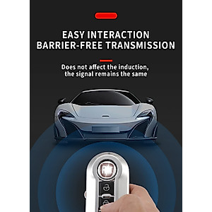 HIBEYO Key Fob Cover for Fiat 500 Linea 3 Button Filping Smart Remote Auto Key Shell with Leather Keychains for Fiat 500 Accessories Soft TPU Key Case-Silver